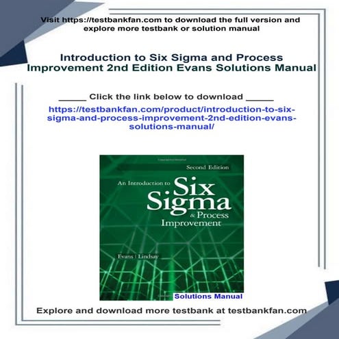 Instant Download for Introduction to Six Sigma and Process Improvement ...