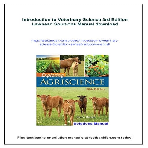 Introduction to Veterinary Science 3rd Edition Lawhead Solutions Manual ...