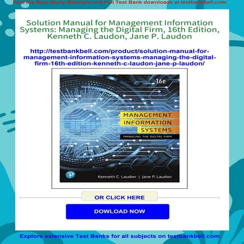 Solution Manual for Management Information Systems: Managing the Digital Firm, 16th Edition ...
