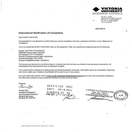 Course Completion Letter_Certified Copy | PDF