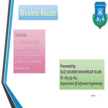 Wireless Router Simple Presentation First year | PPT