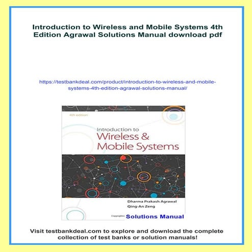 Introduction to Wireless and Mobile Systems 4th Edition Agrawal Solutions Manual | PDF