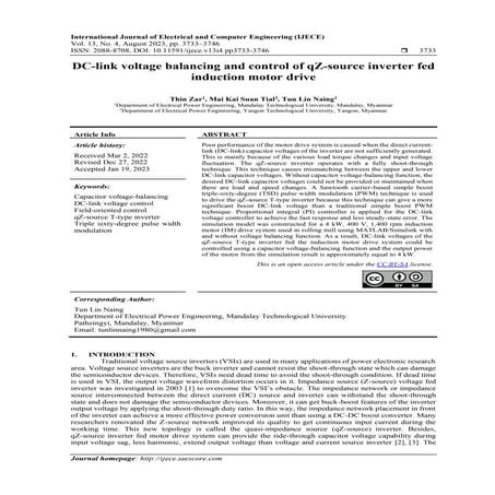 DC-link voltage balancing and control of qZ-source inverter fed ...