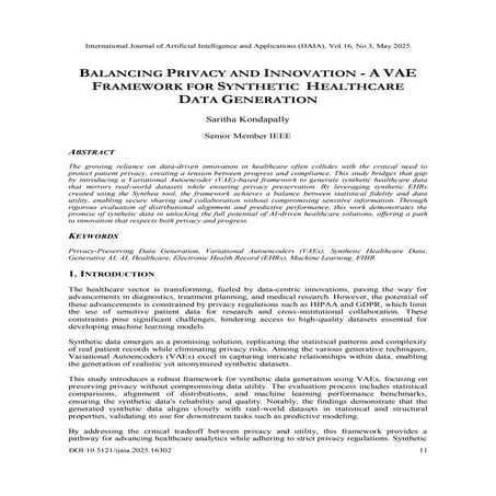 Balancing Privacy and Innovation – A VAE Framework for Synthetic ...