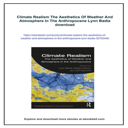 Climate Realism The Aesthetics Of Weather And Atmosphere In The ...