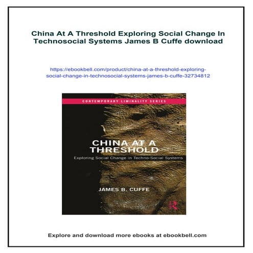 China At A Threshold Exploring Social Change In Technosocial Systems ...