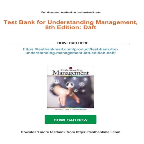 Full download Test Bank for Understanding Management, 8th Edition: Daft ...
