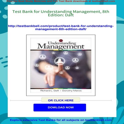 Test Bank for Understanding Management, 8th Edition: Daft | PDF