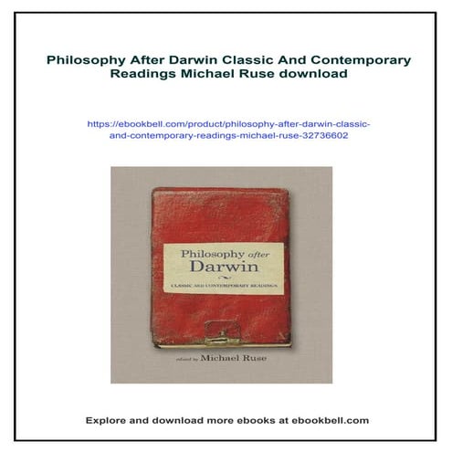 Philosophy After Darwin Classic And Contemporary Readings Michael Ruse ...