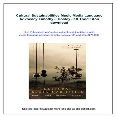 Cultural Sustainabilities Music Media Language Advocacy Timothy J ...