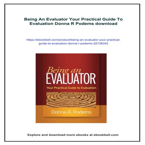 Being An Evaluator Your Practical Guide To Evaluation Donna R Podems | PDF