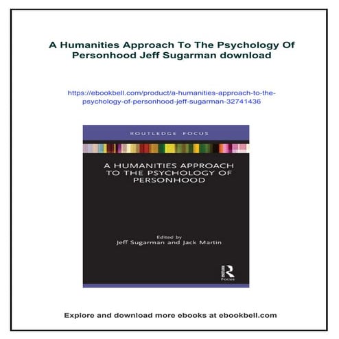 A Humanities Approach To The Psychology Of Personhood Jeff Sugarman | PDF