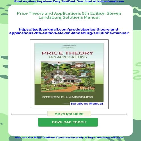 Price Theory and Applications 9th Edition Steven Landsburg Solutions ...