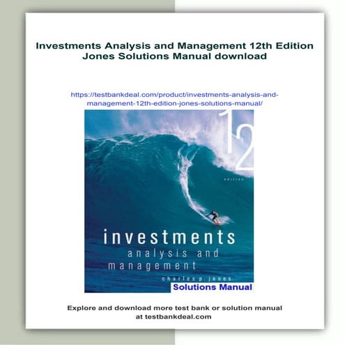 Investments Analysis and Management 12th Edition Jones Solutions Manual | PDF