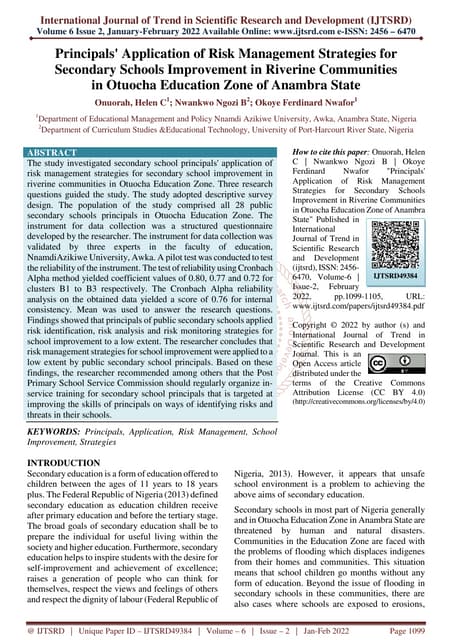 DISASTER RISK REDUCTION IMPLEMENTATION AND EXTENT OF READINESS OF ...