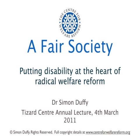 (164) A Fair Society ( Tizard Centre, March 2011) | KEY | Government ...