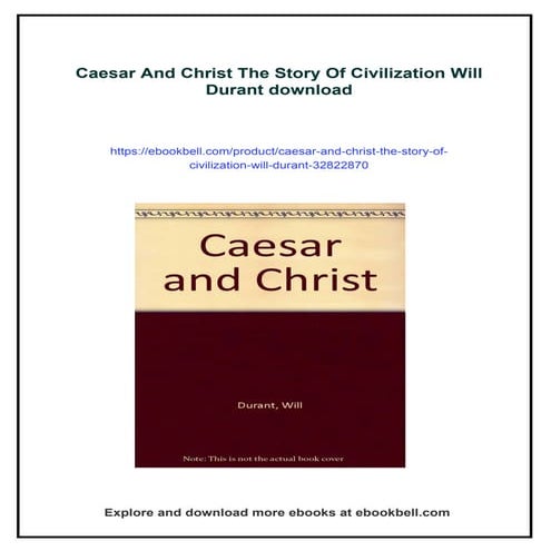 Caesar And Christ The Story Of Civilization Will Durant | PDF