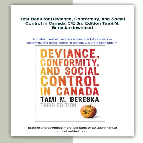 Test Bank for Deviance, Conformity, and Social Control in Canada, 3/E ...
