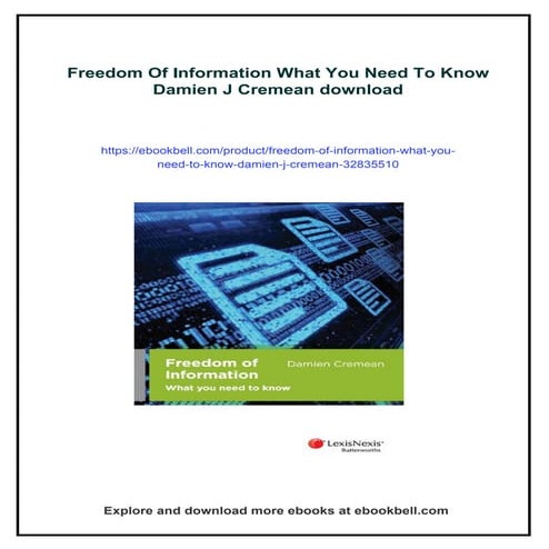 Freedom Of Information What You Need To Know Damien J Cremean | PDF