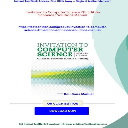 Invitation to Computer Science 7th Edition Schneider Solutions Manual | PDF