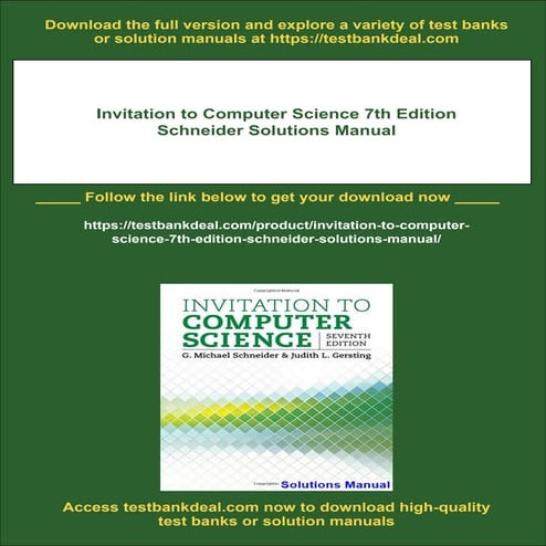 Invitation to Computer Science 7th Edition Schneider Solutions Manual | PDF