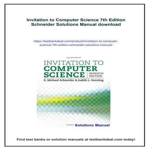 Invitation to Computer Science 7th Edition Schneider Solutions Manual | PDF