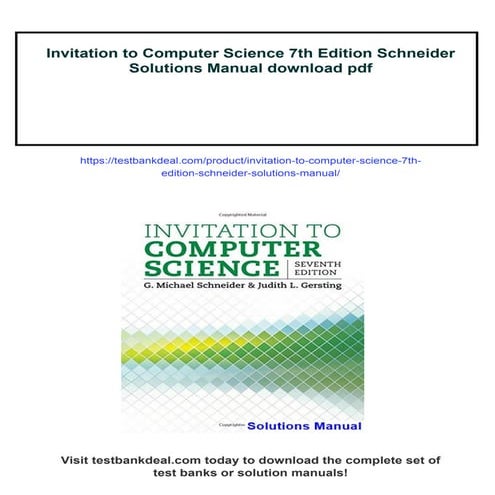 Invitation to Computer Science 7th Edition Schneider Solutions Manual | PDF