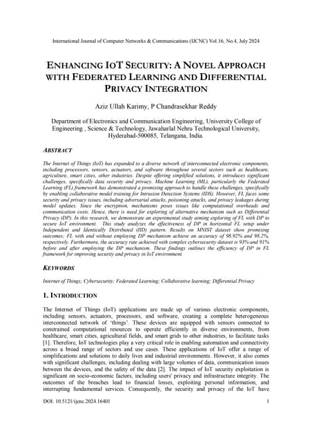 Enhancing Iot Security A Novel Approach With Federated Learning And