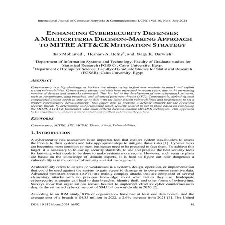 Enhancing Cybersecurity Defenses A Multicriteria Decision Making 0625