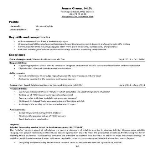 Jenny Green CV | PDF