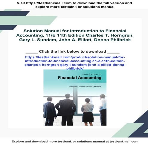 Solution Manual for Introduction to Financial Accounting, 11/E 11th ...