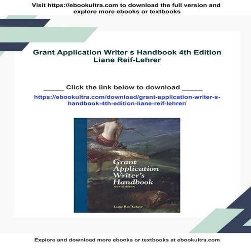 Grant Application Writer s Handbook 4th Edition Liane Reif-Lehrer | PDF