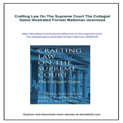 Crafting Law On The Supreme Court The Collegial Game Illustrated ...