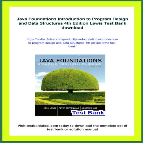 Java Foundations Introduction To Program Design And Data Structures 4th Edition Lewis Test Bank