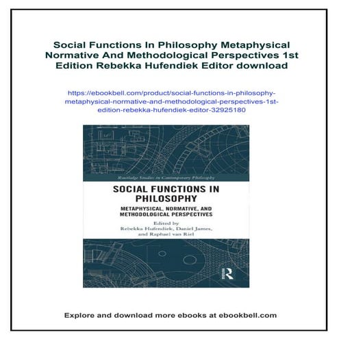 Social Functions In Philosophy Metaphysical Normative And ...