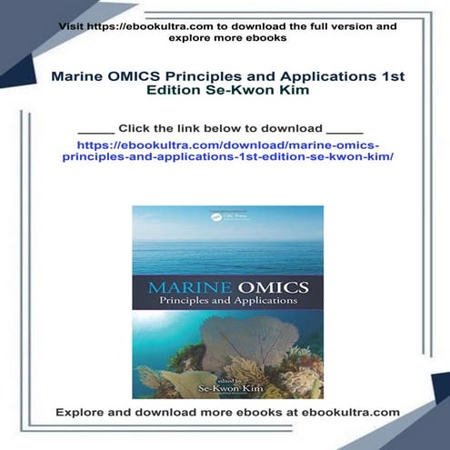 Marine OMICS Principles and Applications 1st Edition Se-Kwon Kim | PDF