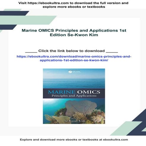 Marine OMICS Principles and Applications 1st Edition Se-Kwon Kim | PDF
