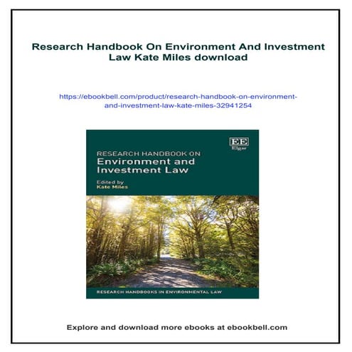 Research Handbook On Environment And Investment Law Kate Miles | PDF