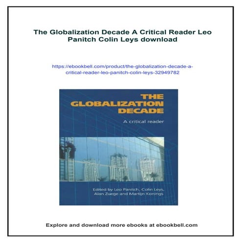 The Globalization Decade A Critical Reader Leo Panitch Colin Leys | PDF