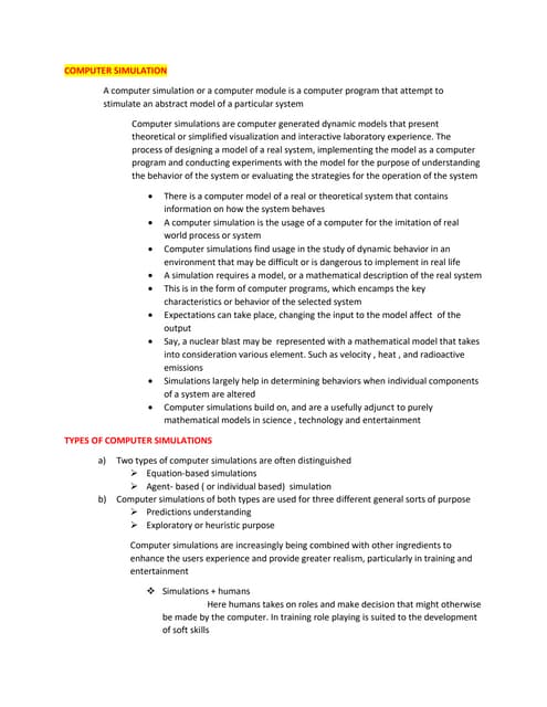 Computer simulations | PPTX | Simulation Video Games | Video Game Genres