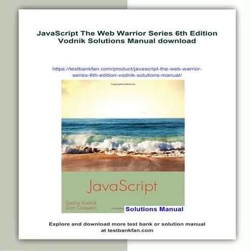 JavaScript The Web Warrior Series 6th Edition Vodnik Solutions Manual | PDF