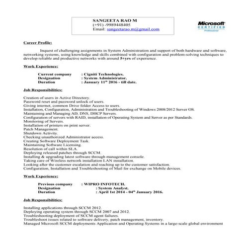 Manoj Kanwal Resume | DOC