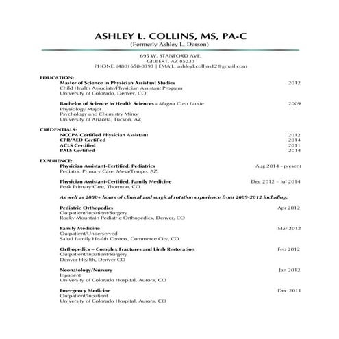 Ashley Collins CV | PDF