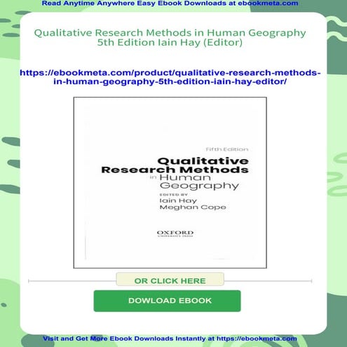 Qualitative Research Methods in Human Geography 5th Edition Iain Hay ...
