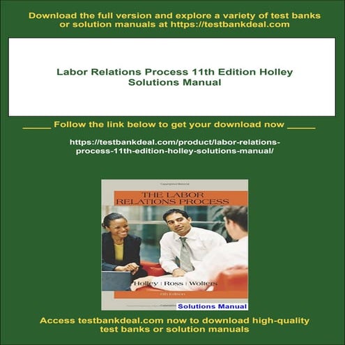 Labor Relations Process 11th Edition Holley Solutions Manual | PDF