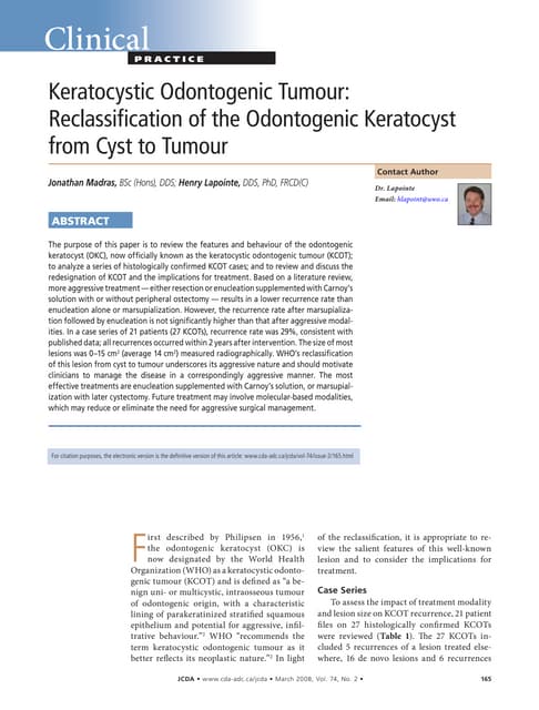CARNOY’S SOLUTION AS A SURGICAL MEDICAMENT IN THE TREATMENT OF ...