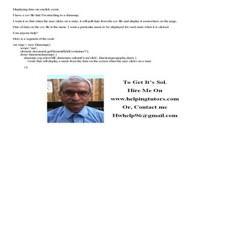Displaying Data Via Onclick Event I Have A Csv File That Im Attaching To A Datamap I Want It