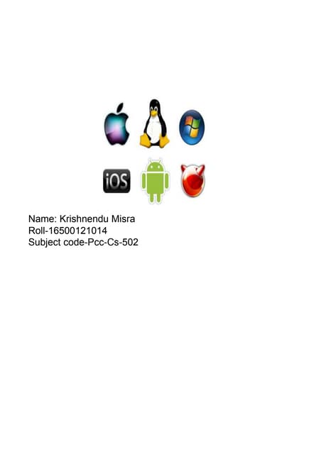 Hsc computer science chap 1 Operating System (1).pdf | Operating Systems | Computer Software and ...