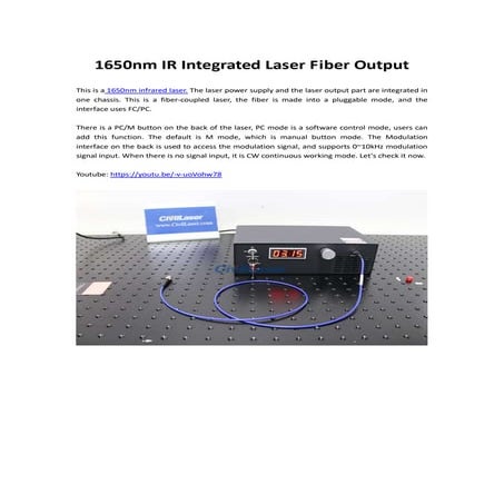 808nm 100mW IR Laser System PM Fiber Output | DOC