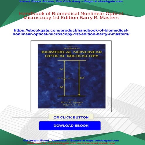 Handbook of Biomedical Nonlinear Optical Microscopy 1st Edition Barry R. Masters | PDF